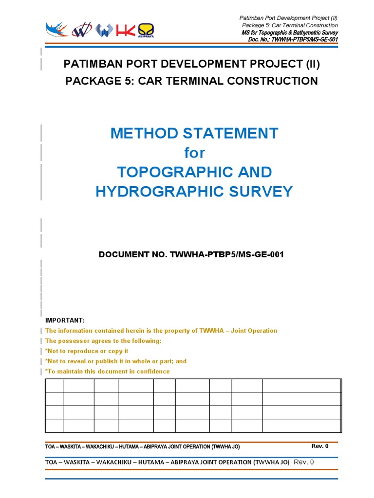 MS For Survey Works (Draft) R5 | PDF | Hydrography | Surveying