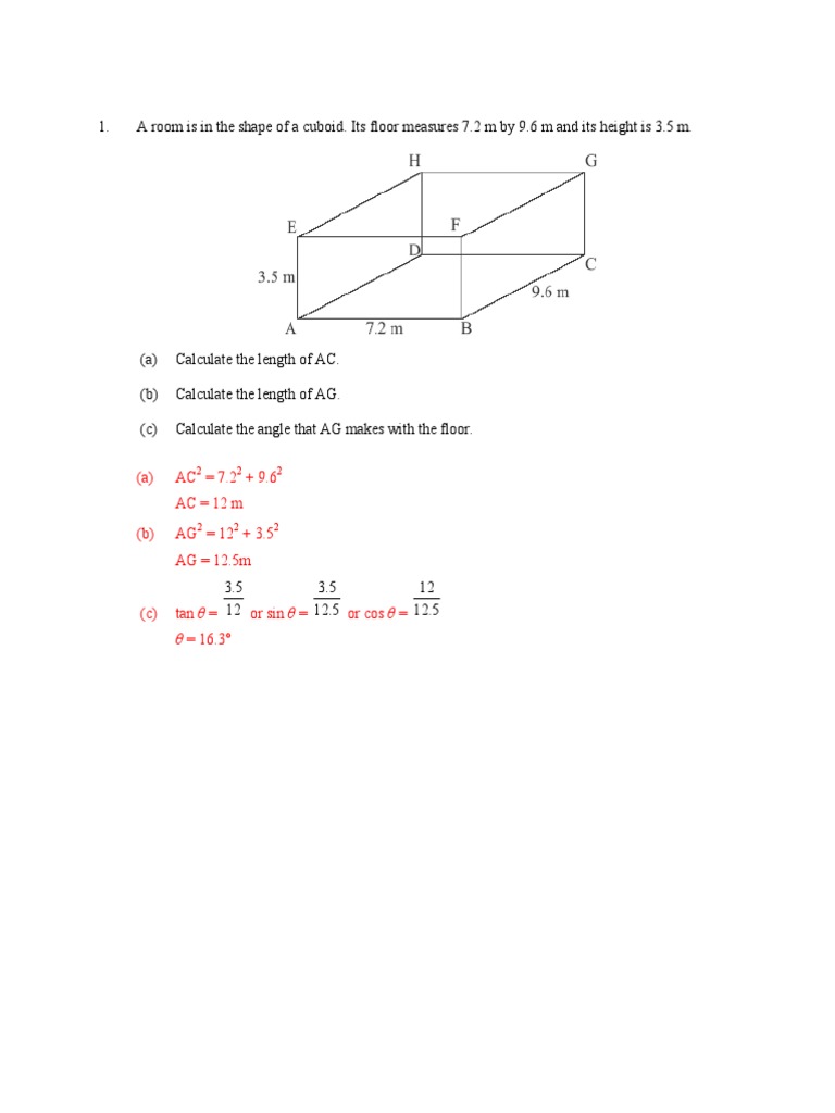 Unit 13 Review With Answers | PDF | Elementary Mathematics | Elementary Geometry