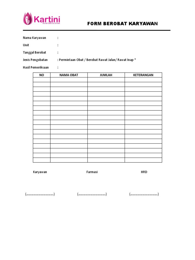 Form Berobat Karyawan | PDF