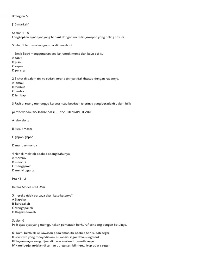 Bahagian A | PDF