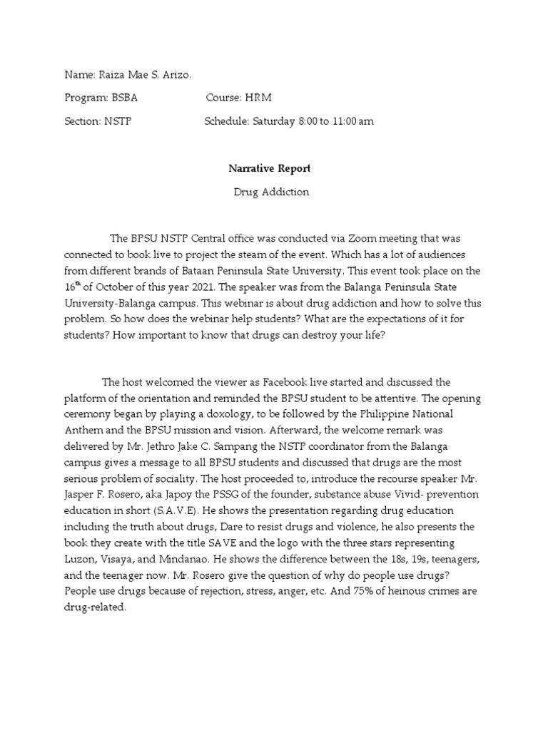 Narrative Report | PDF