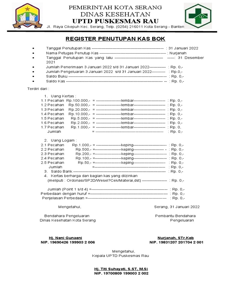 Bap Register Bok 2022 PKM Rau | PDF