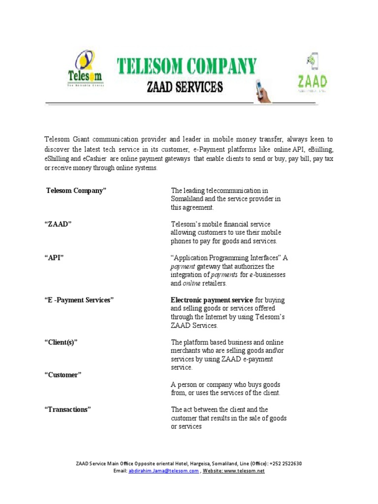 ZAAD EPayment Opening Conditions | PDF | Service Industries | Payments