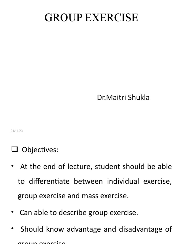 4 Group Exercise | PDF | Physical Therapy | Disability