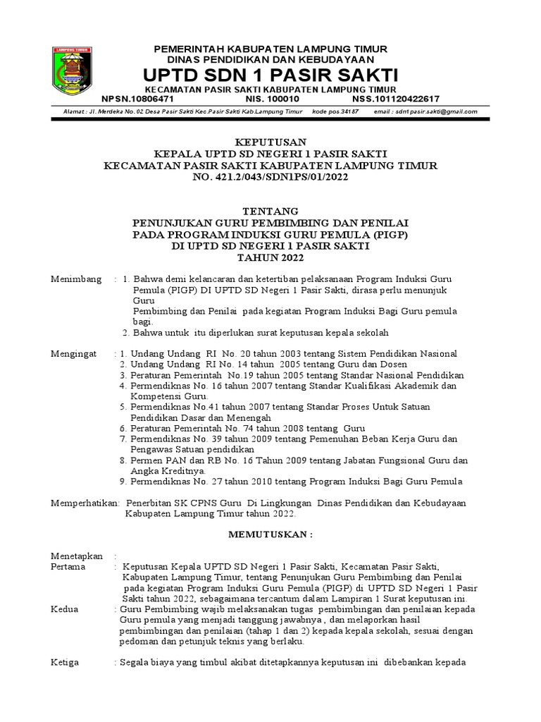 Format SK PIGP | PDF