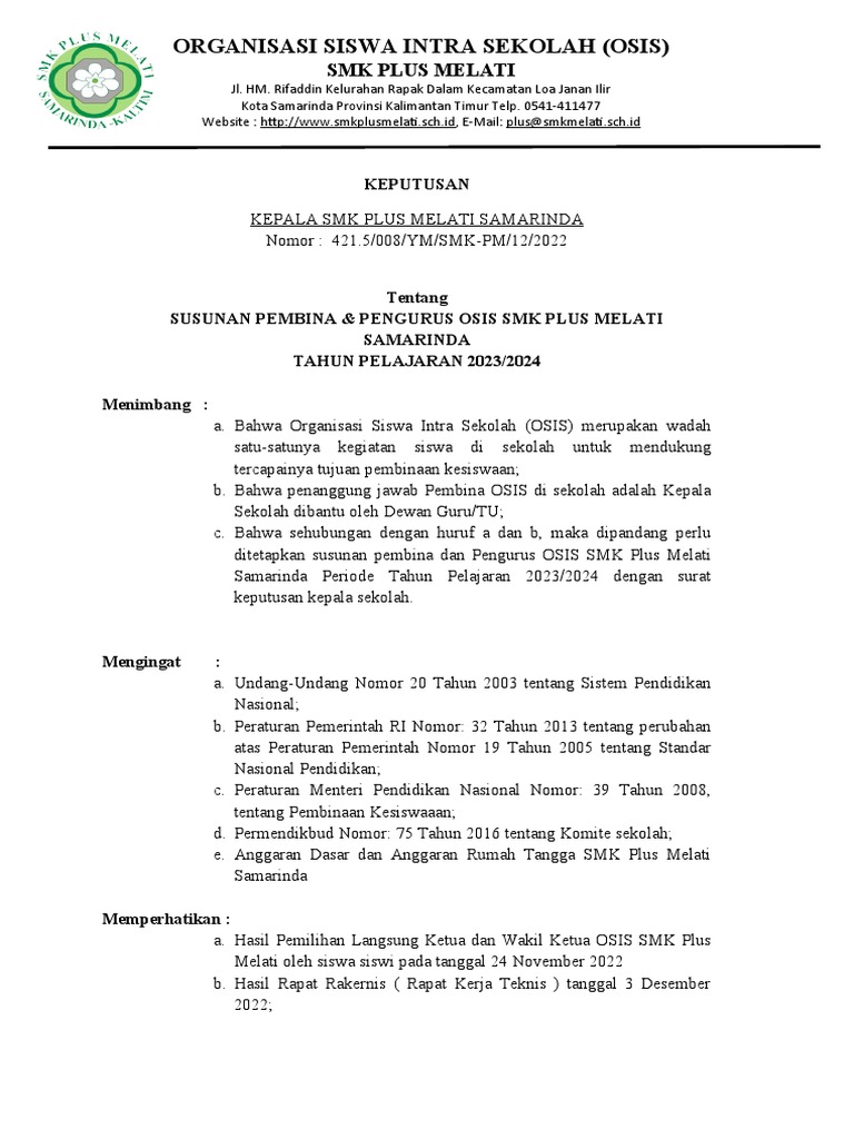 SK OSIS SMK 2022 | PDF