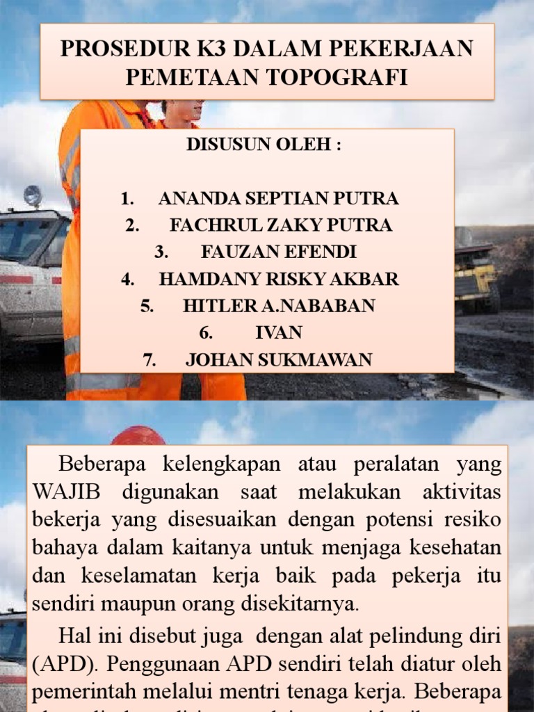 Prosedur k3 Dalam Pekerjaan Pemetaan Topografi | PDF