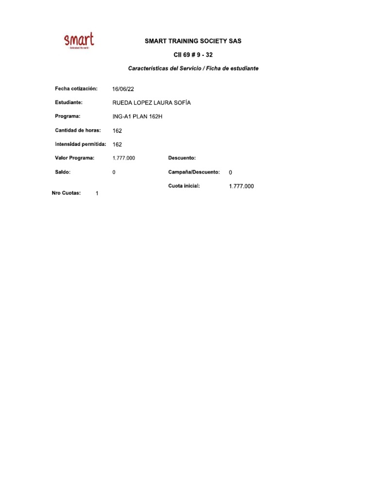 Ficha de Estudiante | PDF