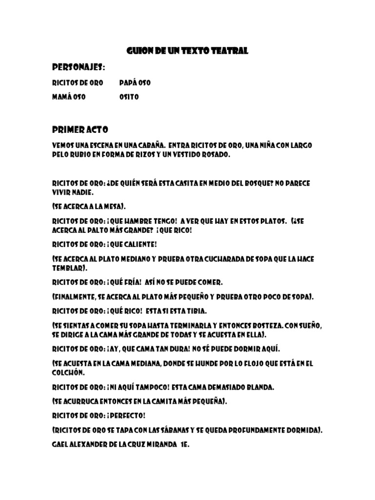 Guion de Un Texto Teatral | PDF