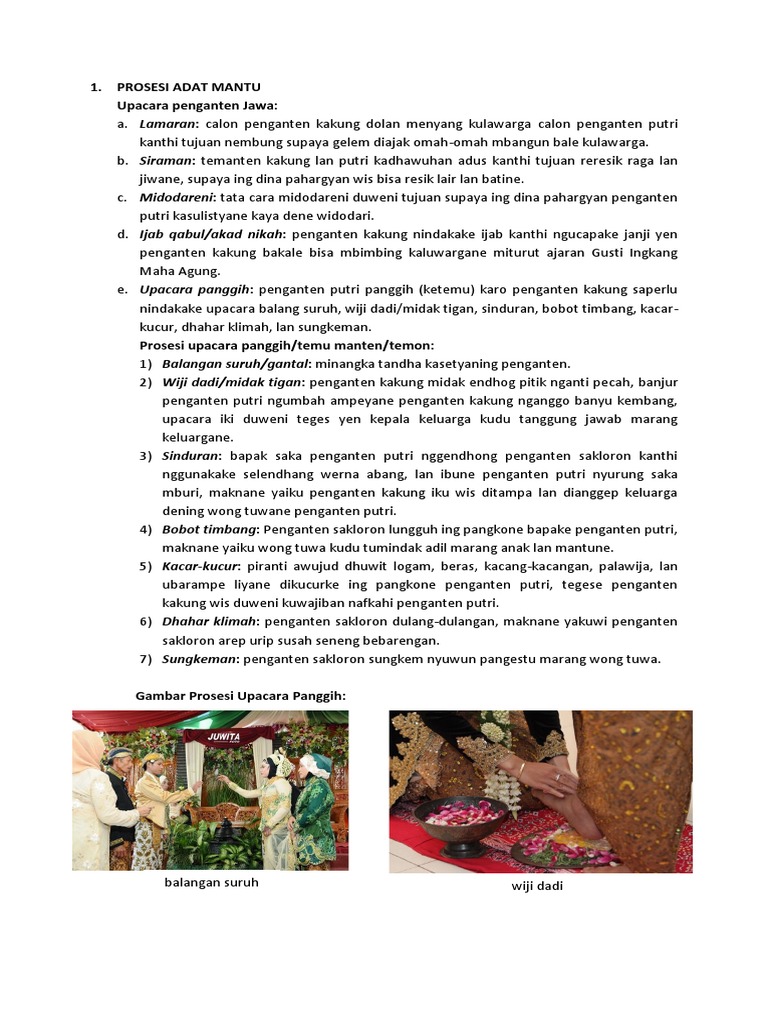 Tradhisi Adat Mantu | PDF