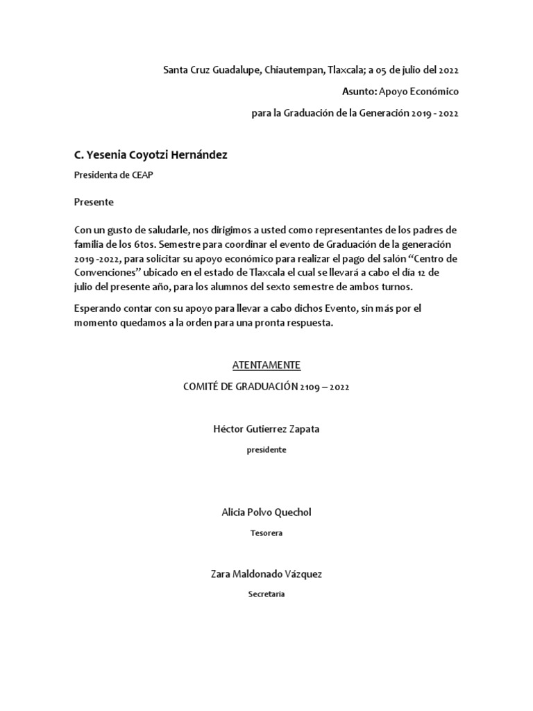 Oficio para Cetis 132 | PDF