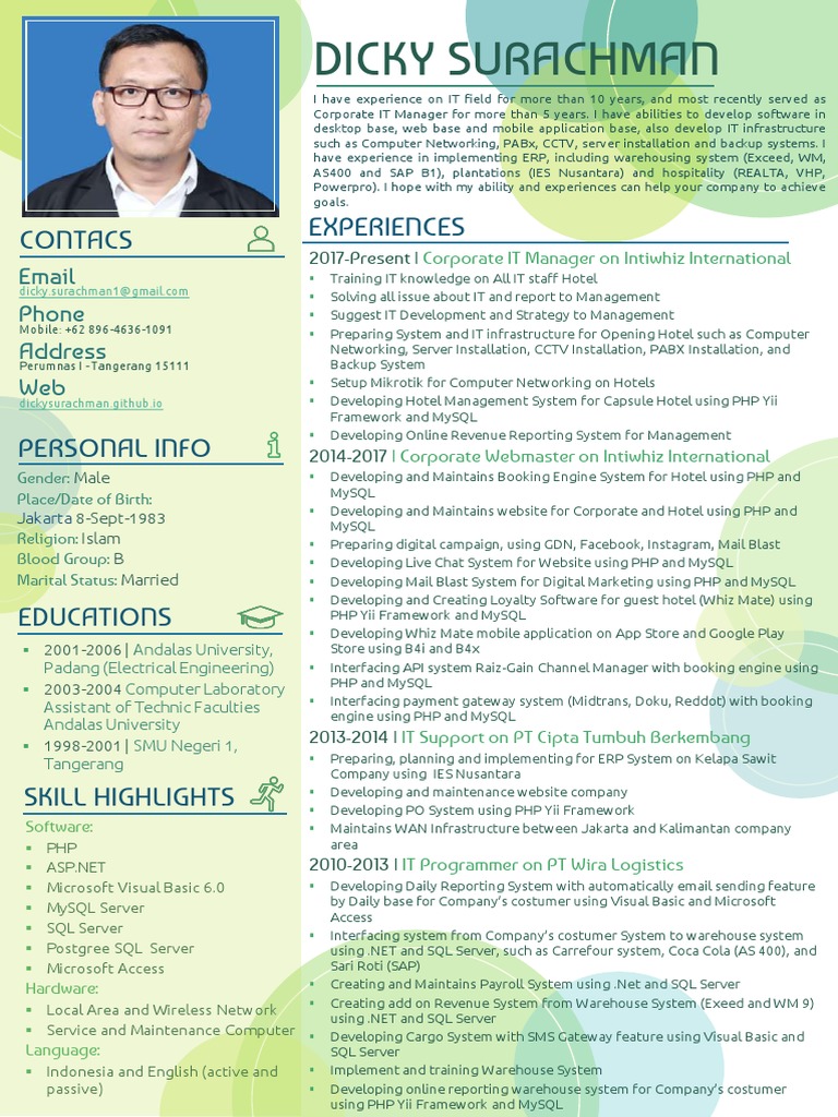 Dicky Surachman CV | PDF | My Sql | Php