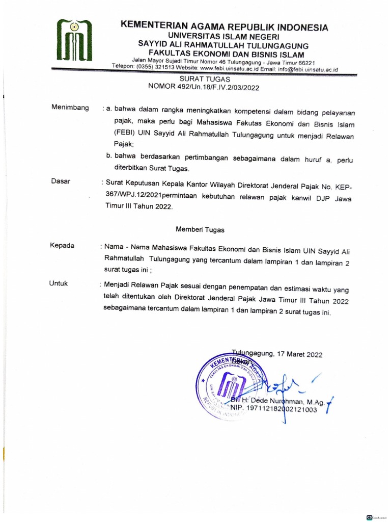 SK Relawan Pajak | PDF