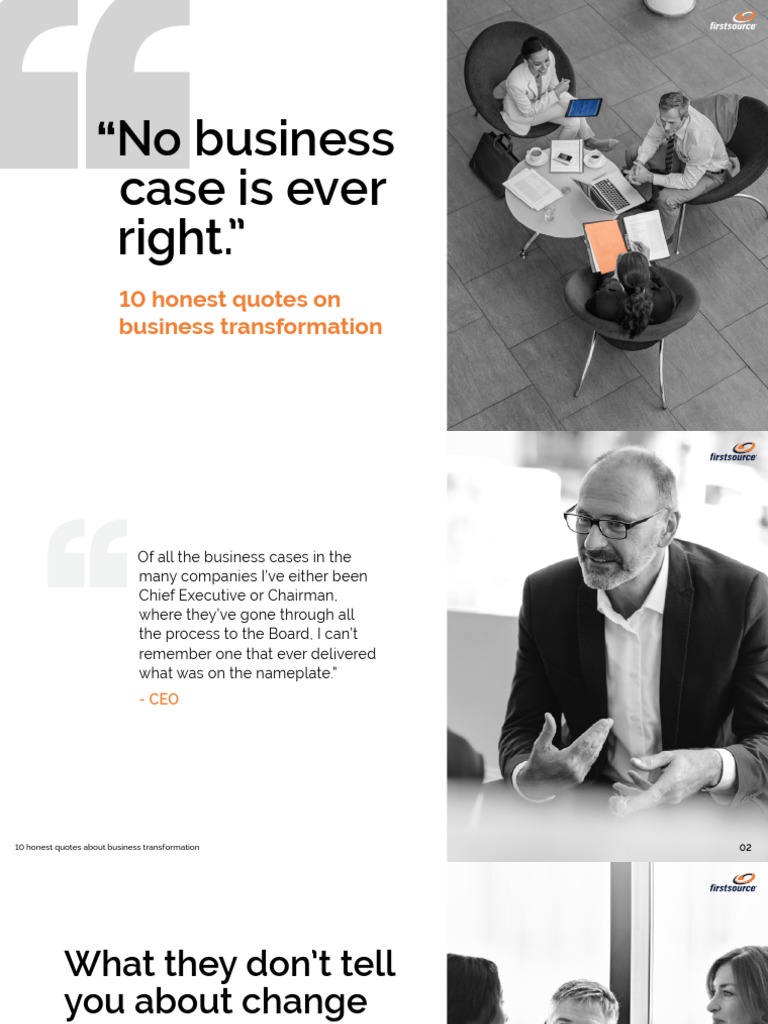 10 Honest Quotes On Business Transformation Firstsource Research | PDF ...