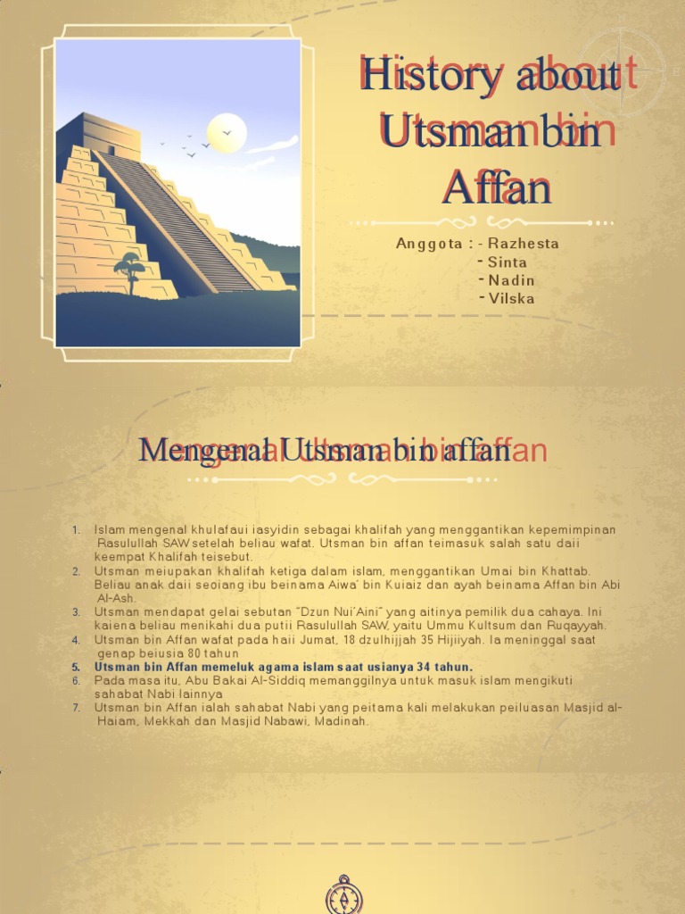 Utsman bin Affan: Khalifah Ketiga | PDF | Politik | Agama & Spiritualitas