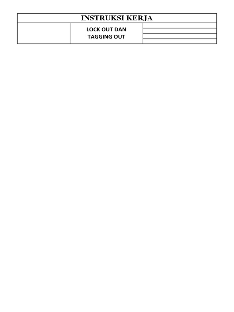 Lock Out Dan Tag Out | PDF