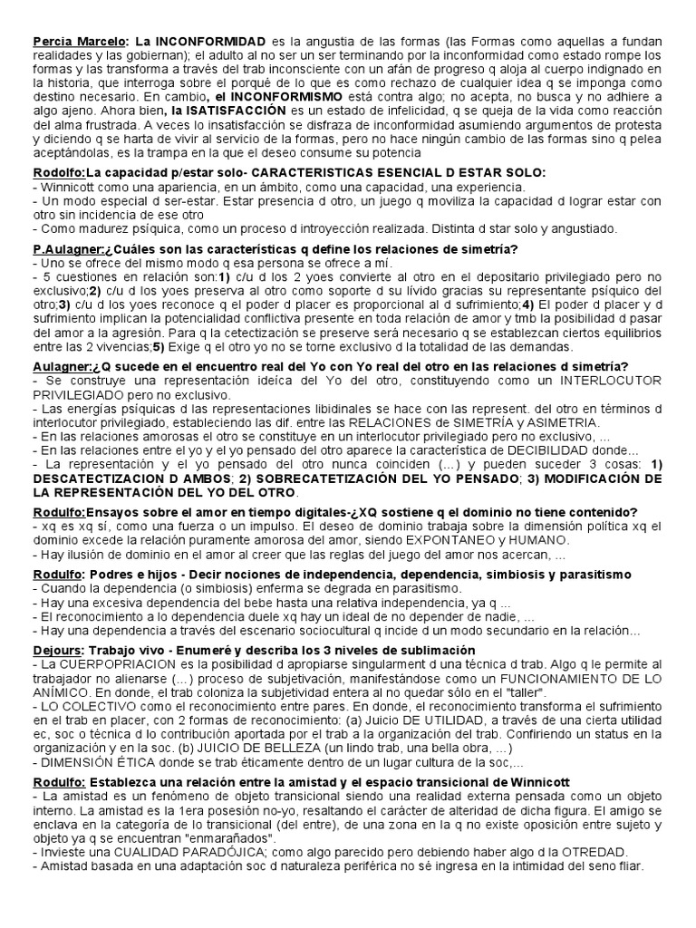 Resumen Final Del Final Adultos | PDF | Amor | Subjetividad