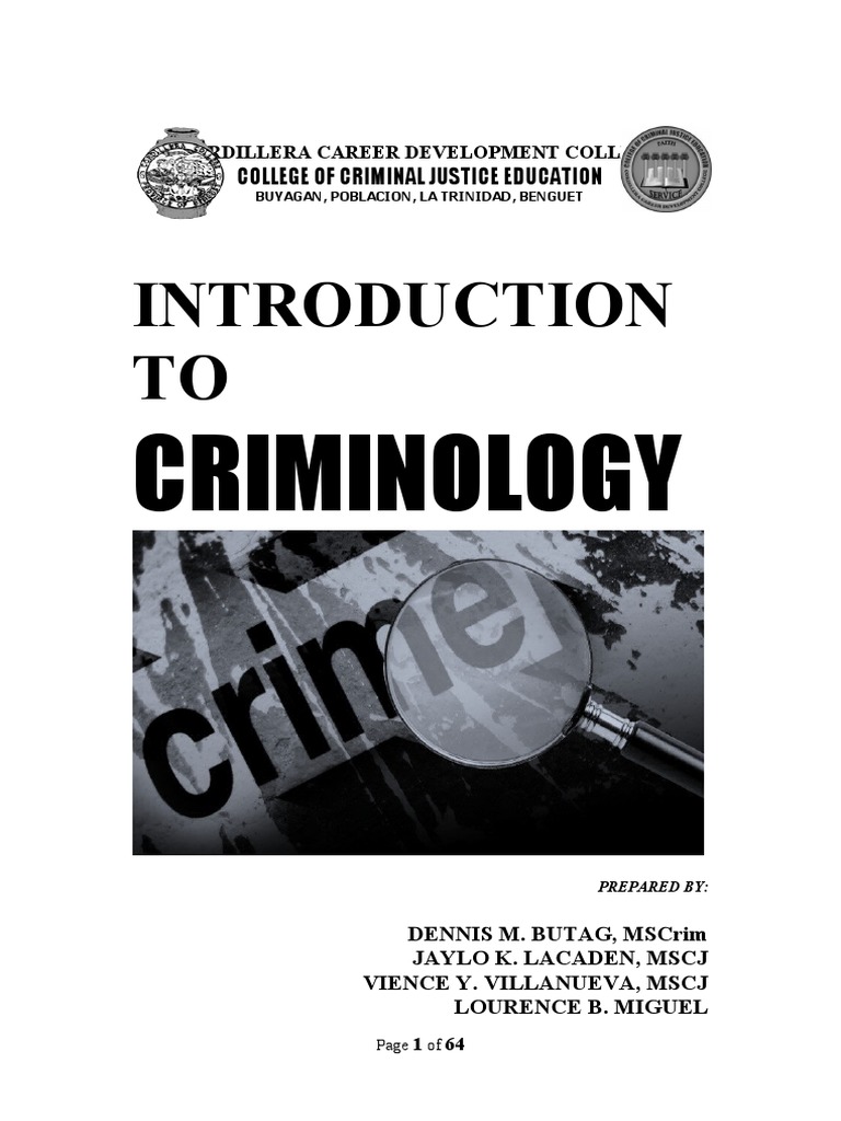 Crim 1 Notes | PDF | Criminology | Crimes