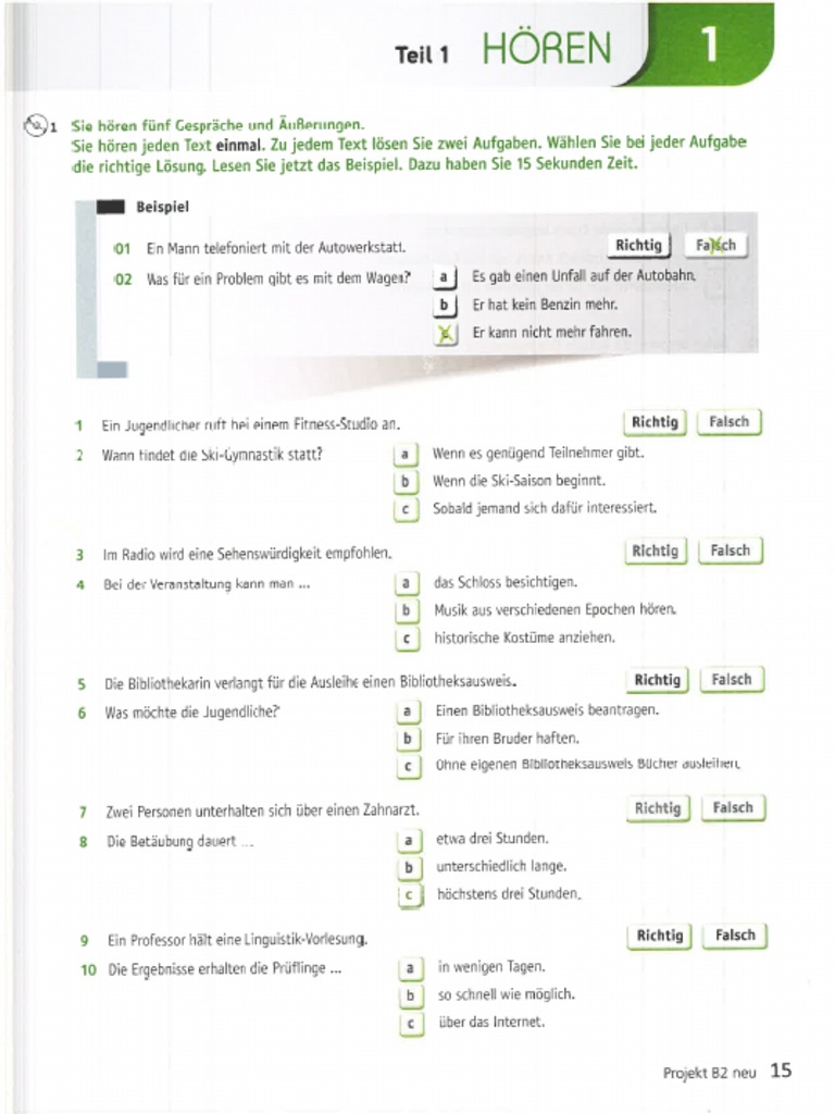 Projekt b2 Neu Testbuch 16 | PDF