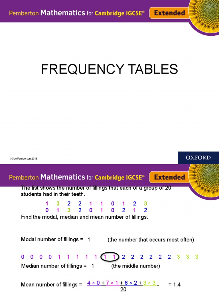 P2-Frequency Tables | PDF