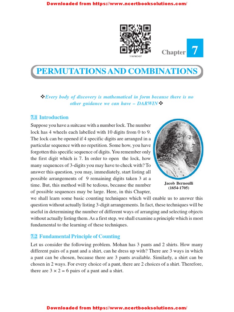 Permutations and Combinations | PDF | Permutation | Numbers