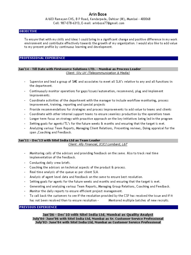 Arin Resume | PDF | Six Sigma | Business