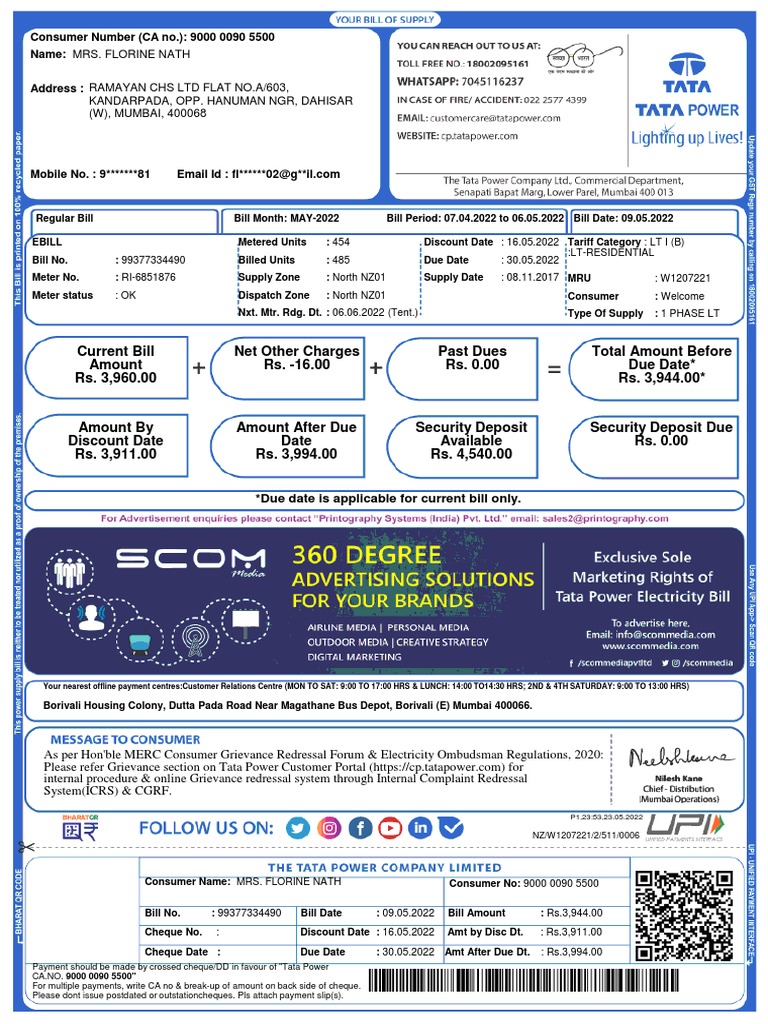 Electricity Bill | Download Free PDF | Payments | Cheque