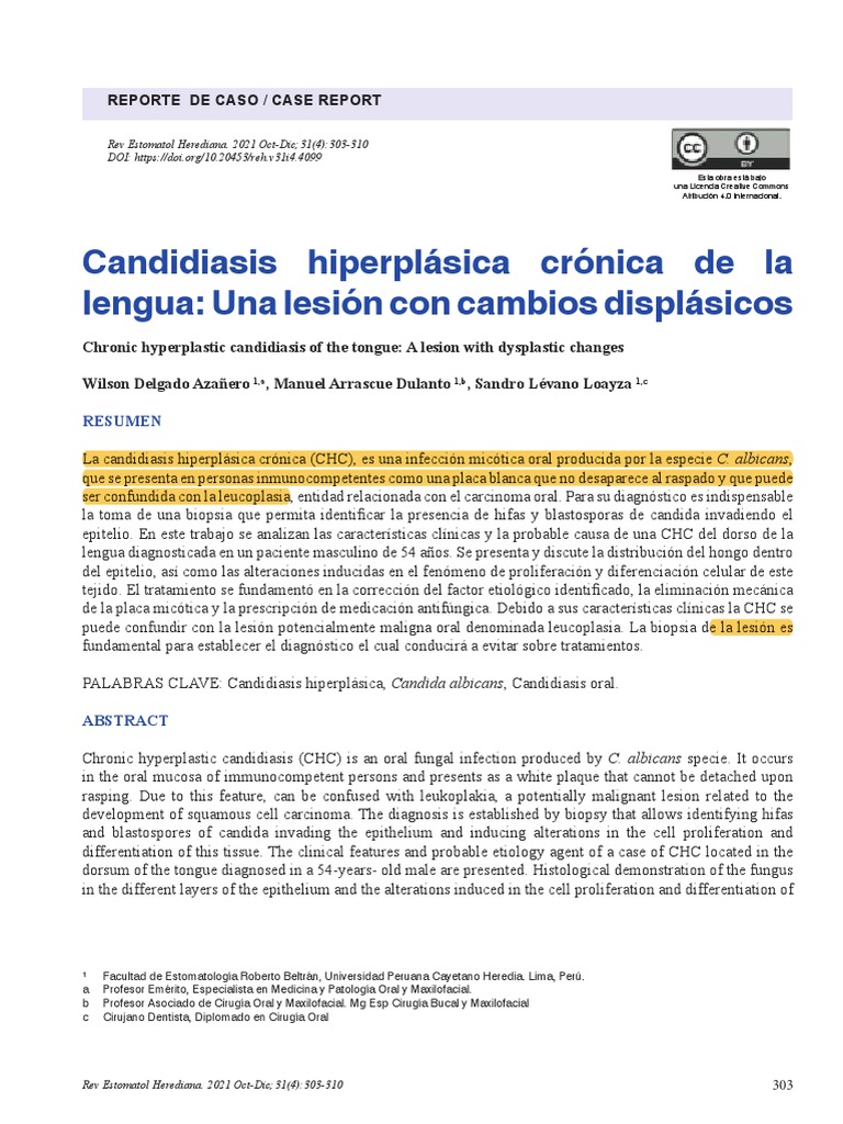 Candidiasis Hiperplasica | PDF | Candidiasis | Especialidades Medicas