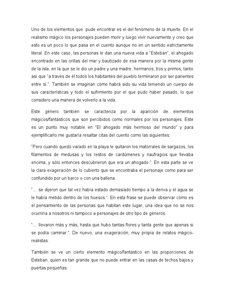 El Ahogado Más Hermoso Del Mundo T de Op | PDF | Fantasía | Realismo ...