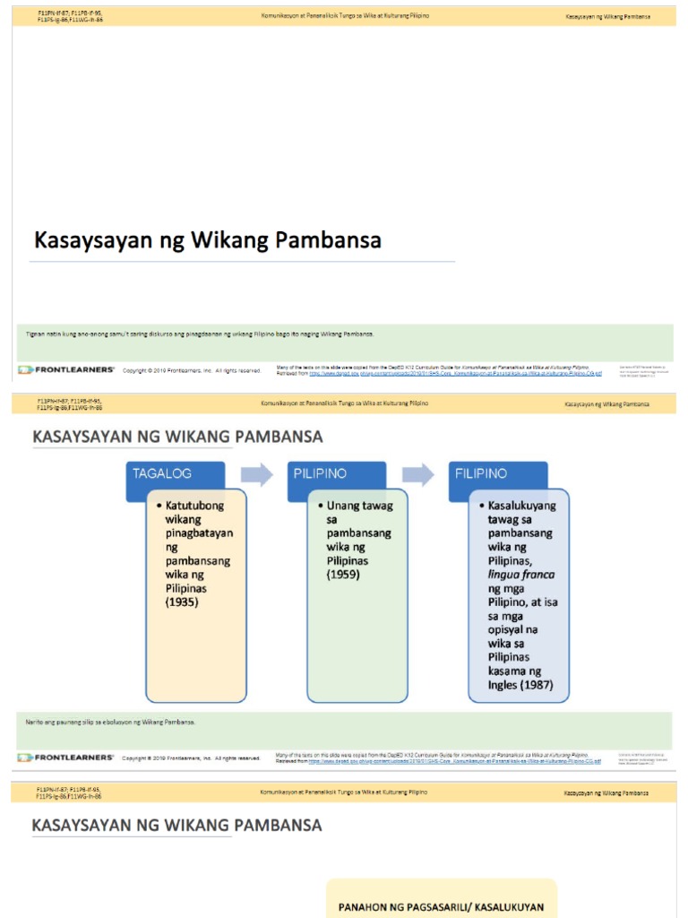 Kasaysayan NG Wikang Pambansa | PDF