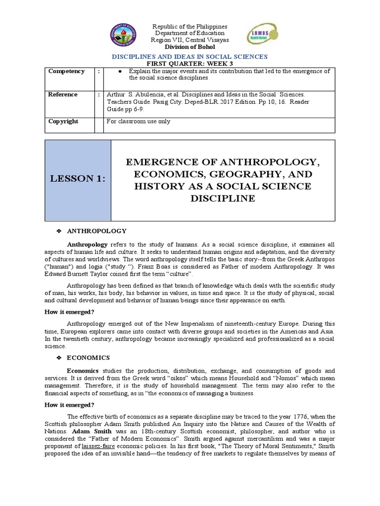 SHS Humss Diss Q1 WK3 | PDF | Geography | Social Sciences