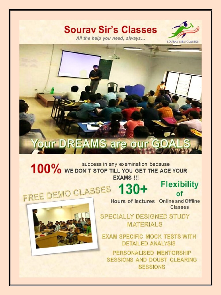 Brochure - Sourav Sir's Classes 2020-2021 | PDF | Online And Offline | Information Technology