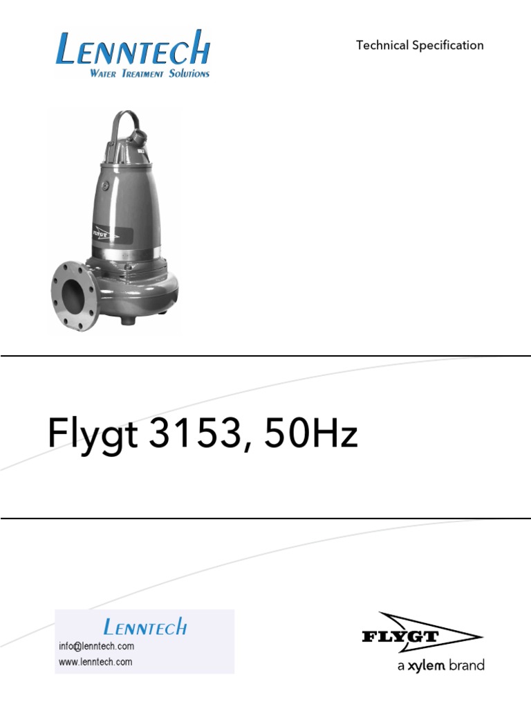 Flygt 3153 50 L | PDF | Electric Motor | Pump