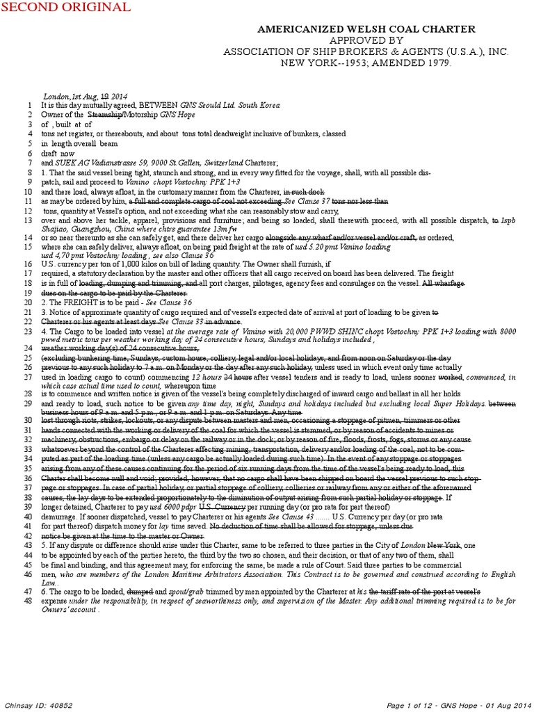 LOI For Clean BL | PDF | Cargo | Bill Of Lading