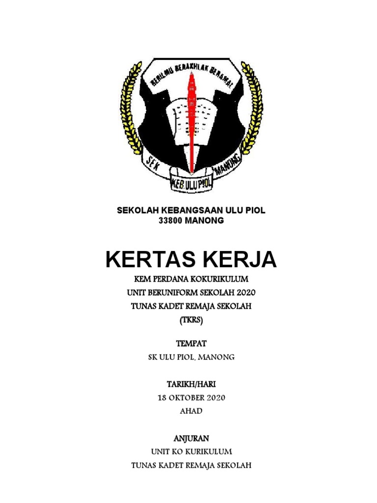 Kertas Kerja Cadangan Kem Tkrs | PDF