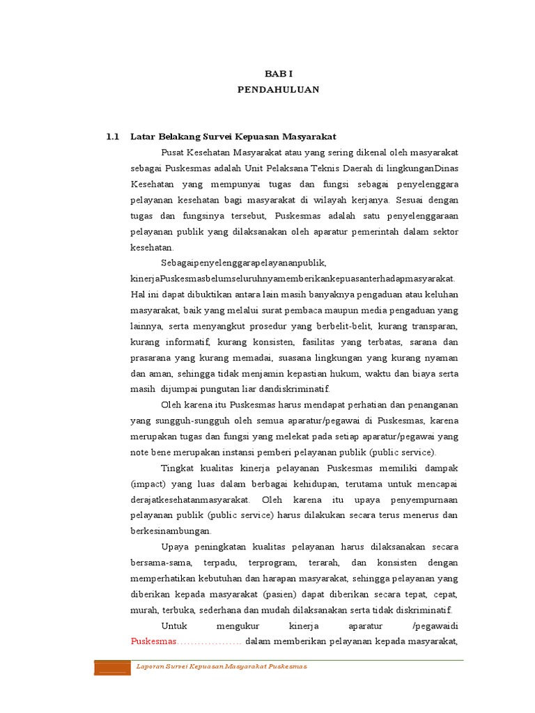 Contoh Laporan SKM - Puskesmas | PDF