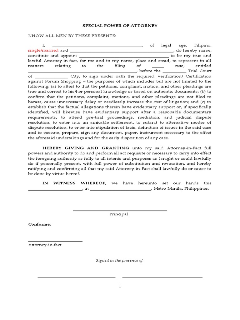 SPA - Authority To Appear in Cases | PDF | Complaint | Lawsuit