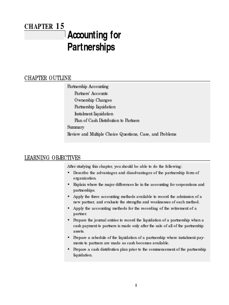 Partnership Accounting Essentials | PDF | Partnership | Debits And Credits