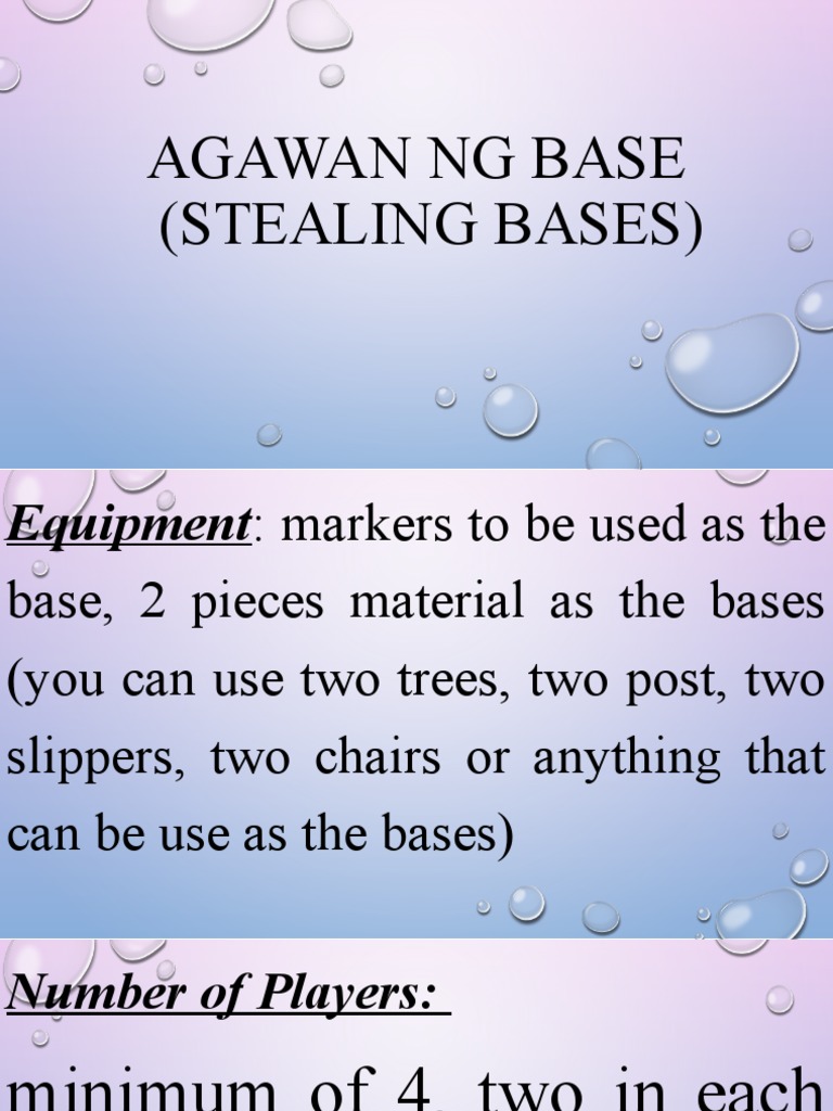 AGAWAN NG BASE (STEALING BASES | PDF