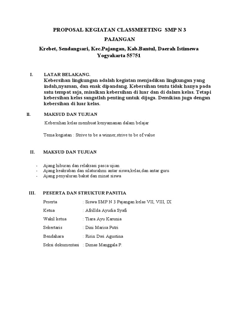 Proposal Kegiatan Lomba Tujuh Belasan | PDF