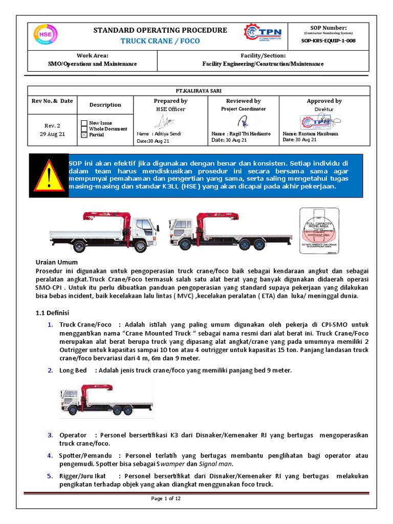 Sop - CTPN - Focco Truck - 008 | PDF