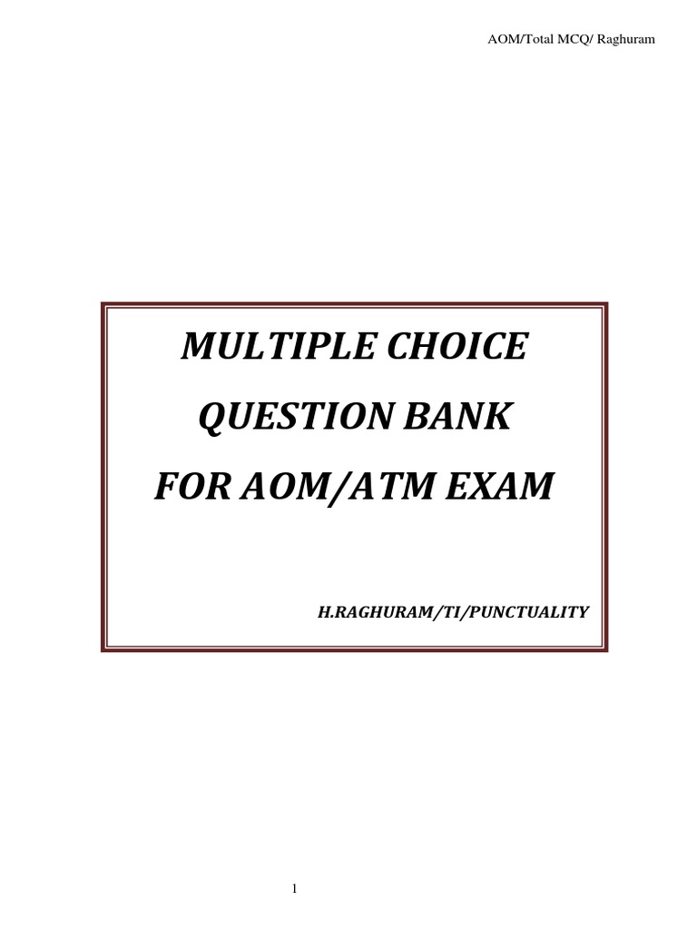 AOM QB MCQ Part 1 To Part10 | PDF | Transport Safety | Transportation ...