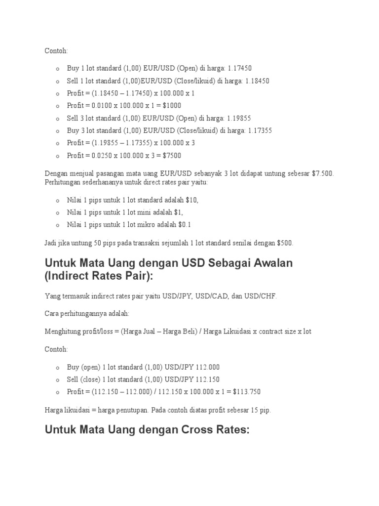 Contoh Perhitungan Harga Forex | PDF | Seni & Disiplin Bahasa | Metode ...
