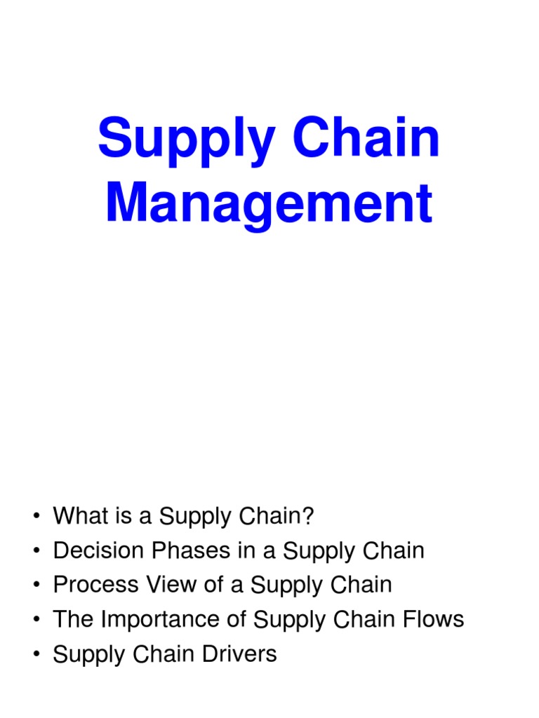 Understanding The Supply Chain | PDF | Supply Chain | Inventory