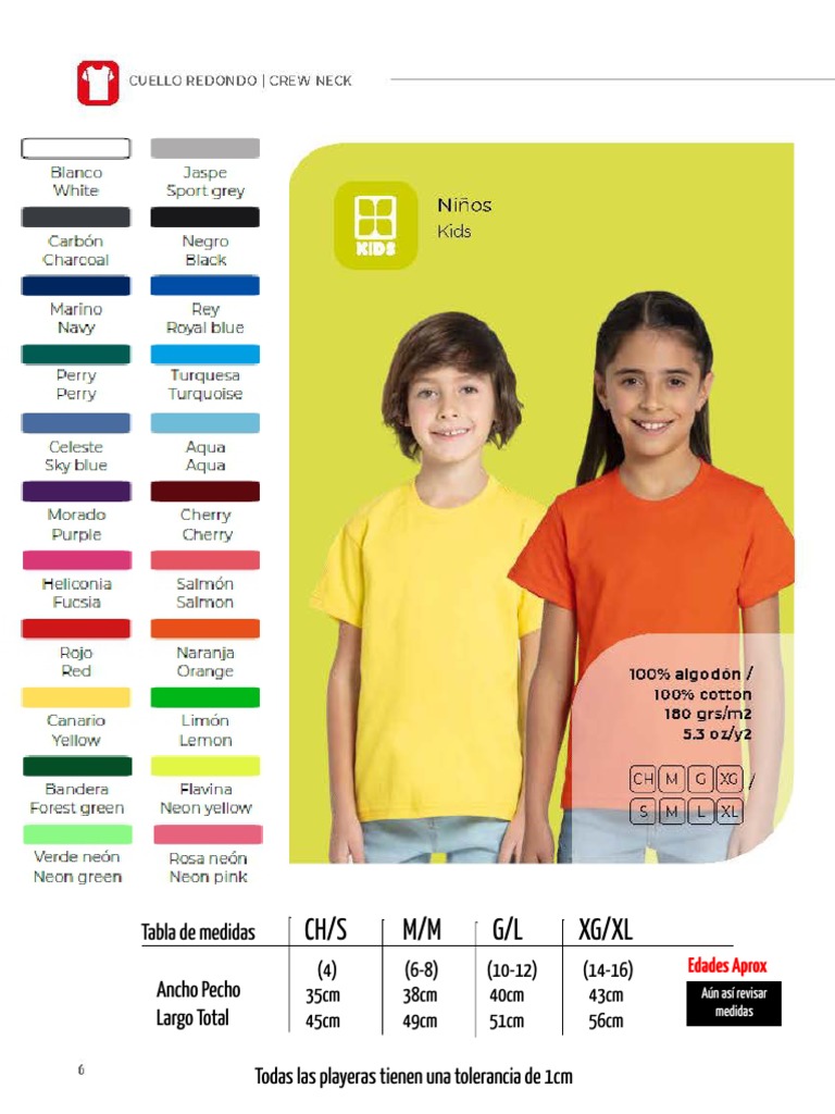 Playeras Eurocotton Centimetros | PDF