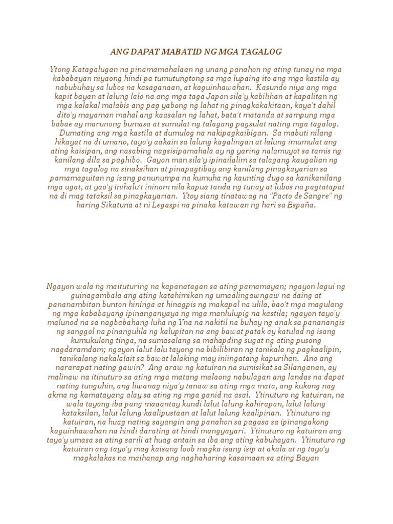 ANG DAPAT MABATID Ninyo | PDF