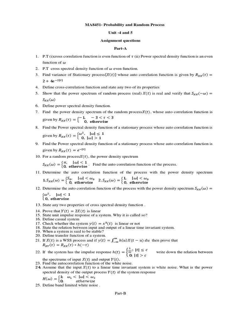 Assignment 4&5 | Download Free PDF | Autocorrelation | Spectral Density