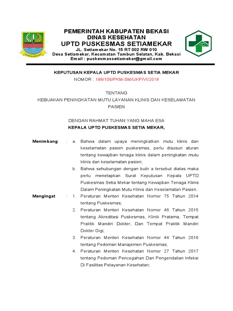 SK Kebijakan PMKP | PDF