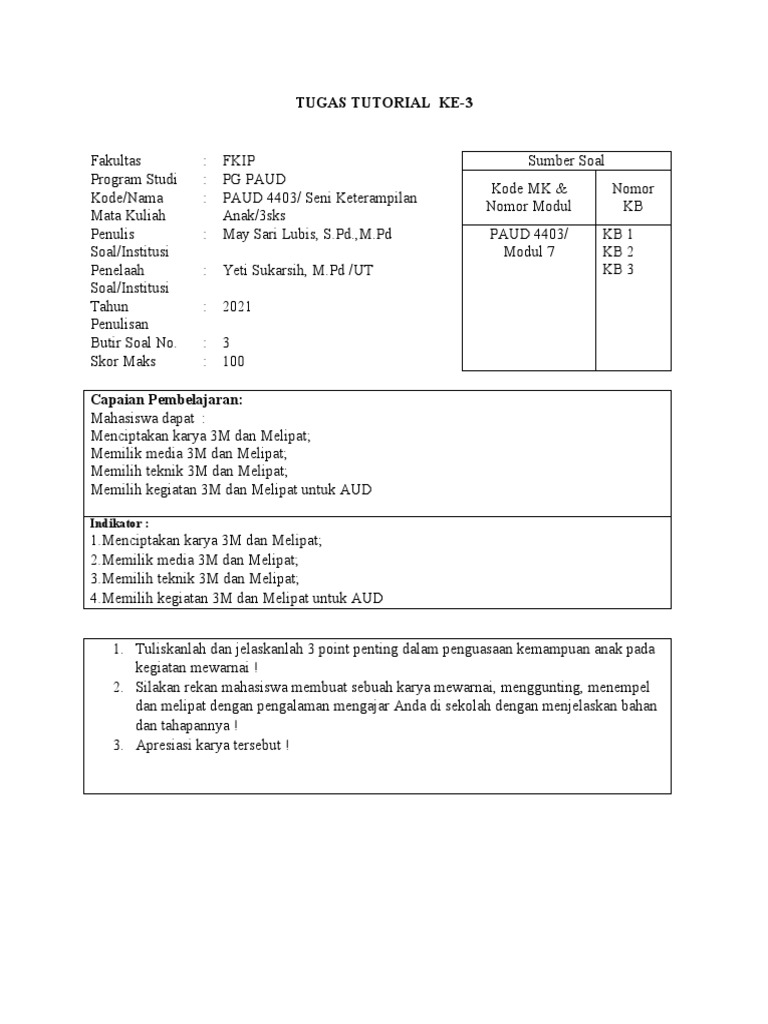 Tugas Tutorial Ke 3 | PDF