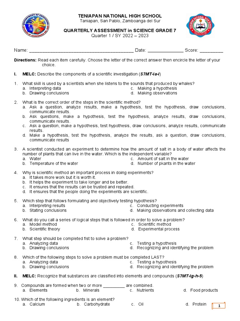 Science G7 Q1 | PDF | Mixture | Solubility Science G7 Q1 | PDF | Mixture | Solubility